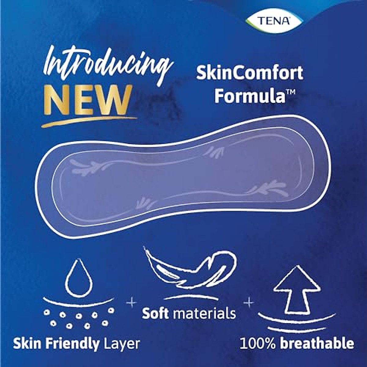 TENA Incontinence Pads, Bladder Control & Postpartum for Women, Overnight Absorbency, Extra Coverage, Sensitive Care - 84 Count