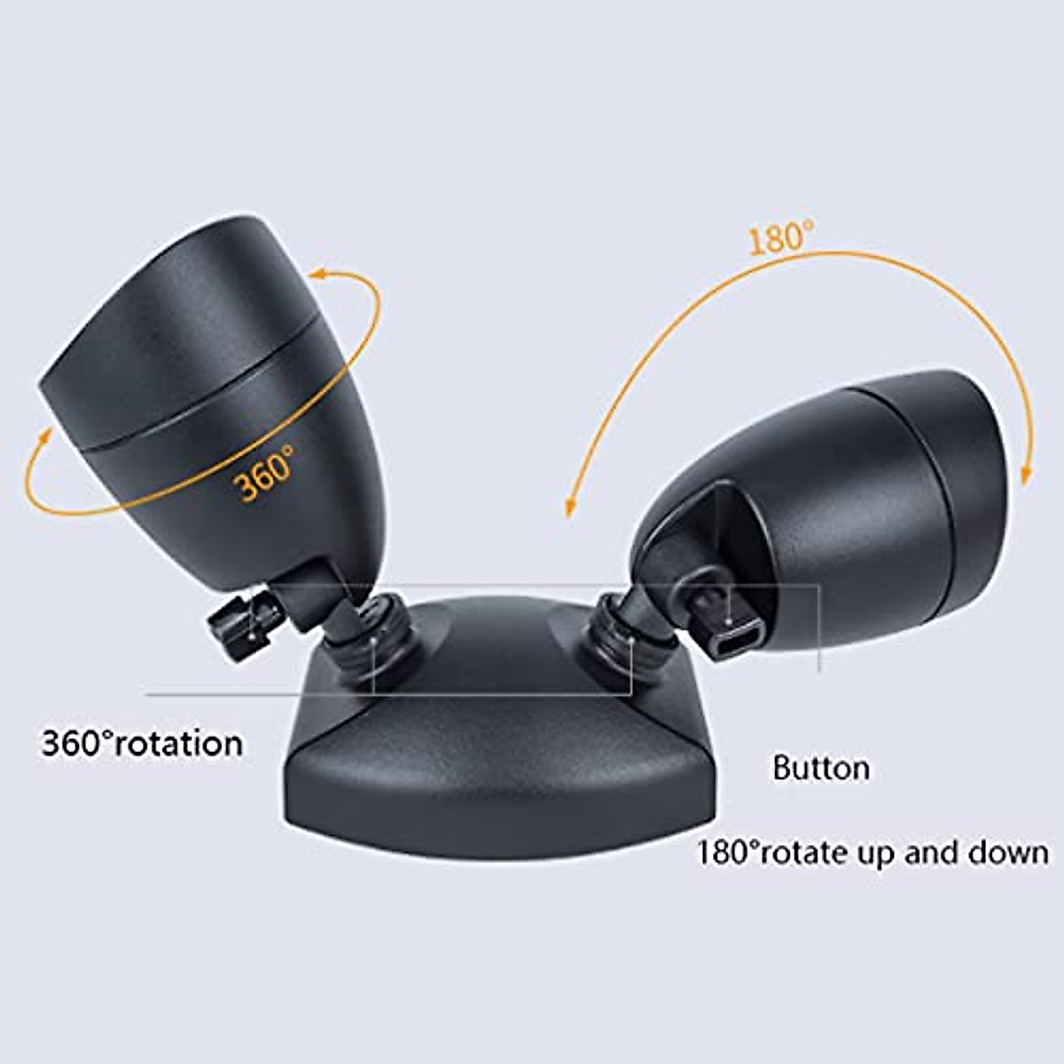 Wall Light IP54 Waterproof Outdoor Wall Sconce,Black Aluminum Rotatable Double-head Wall Lamp,Modern Wall Light for Courtyard Garage Garden Wall Lamp Home (Color : Black)