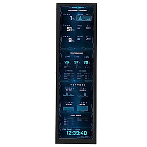 8.8 Inch Mini Monitor, 1920X480 Resolution CPU GPU Data Temperature Display, PC CPU Data Secondary Monitor, Customizable Screen Layout Function Support for RPi for Linux for