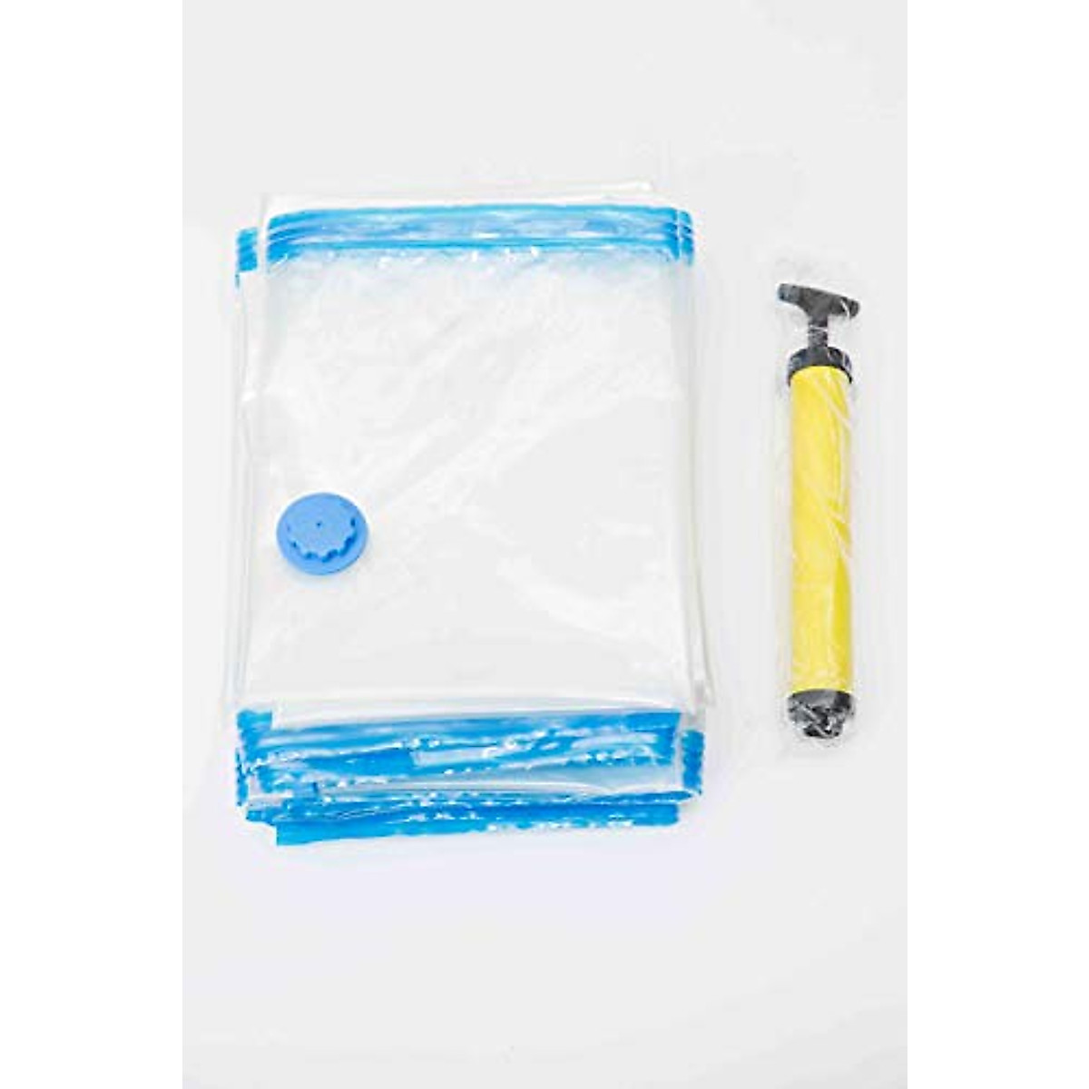 Olmecs 10-pack Vacuum Space Saver Storage Bags with Vacuum Travel Hand Pump Space Saver for Clothes Blankets Duvets Pillows Comforters