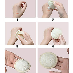 Loofah Sponge Exfoliating Facial Cleaning Pads,10 Packs Natural Loofa Face Scrubber Large Cleanser for Men Women Bath Spa Cleansing,3.15 Inches Dia