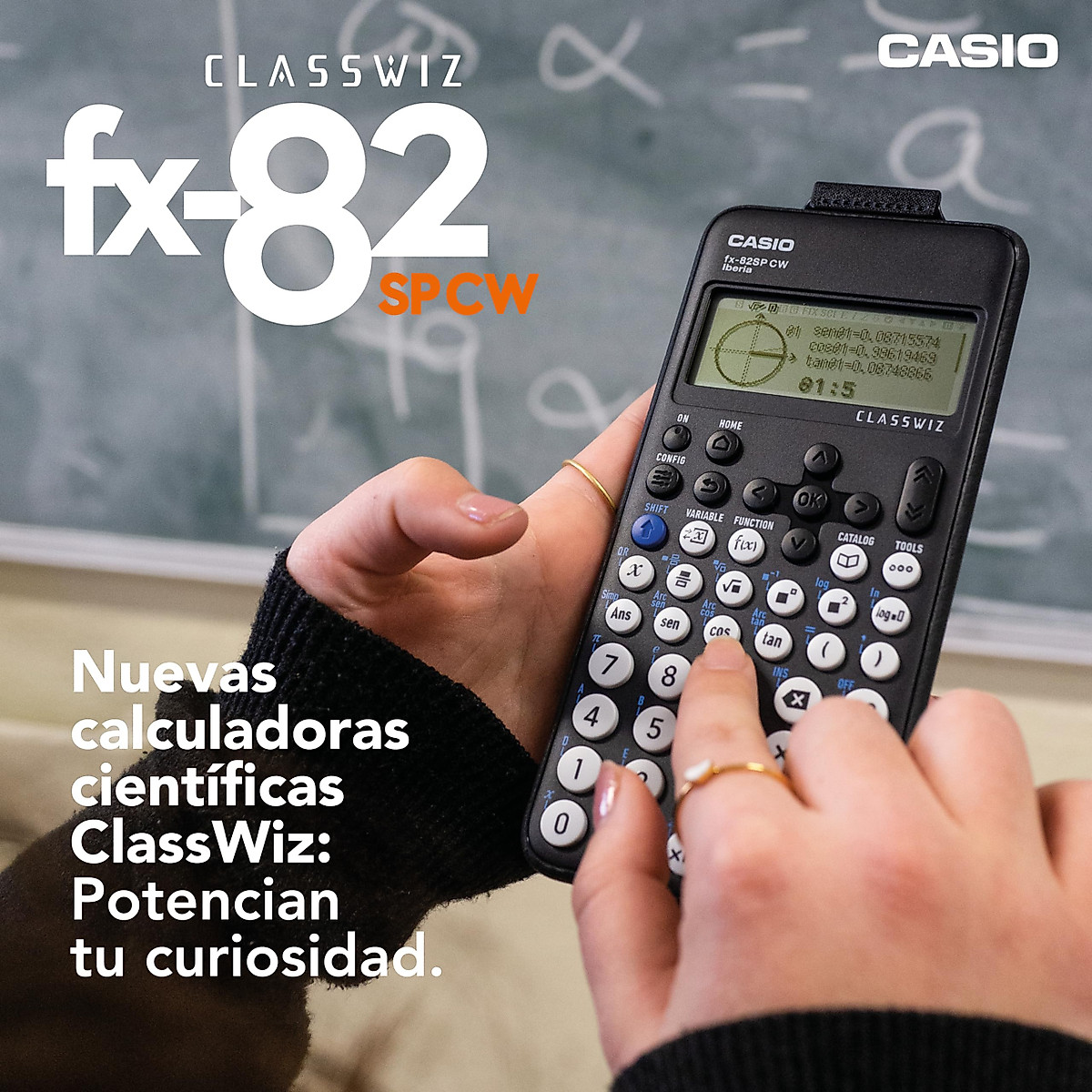 Casio FX-82SP CW – Scientific Calculator, Recommended for Spanish and Portuguese Curriculum, 5 Languages, Over 300 Functions, Dark Grey