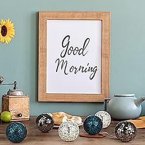 Mosaic Glass Orbs Mosaic Sphere Glass Globe Decorative Orbs Centerpiece Balls Decorative Glass Balls for Bowls Vases Dining Table Centerpiece Decor (Sliver, Turquoise, Black,6 Pieces)