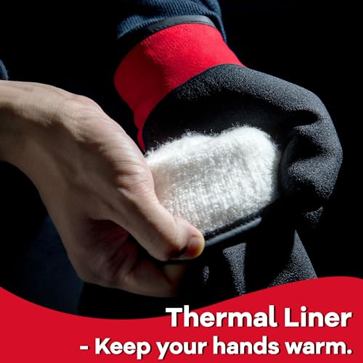 KAYGO Waterproof Thermal Work Gloves for Men and Women, Full Hand Latex Coated, Acrylic Insulated Liner for Freezer Cold Weather, Fine Crinkle Grip,KG140W, Red,Large