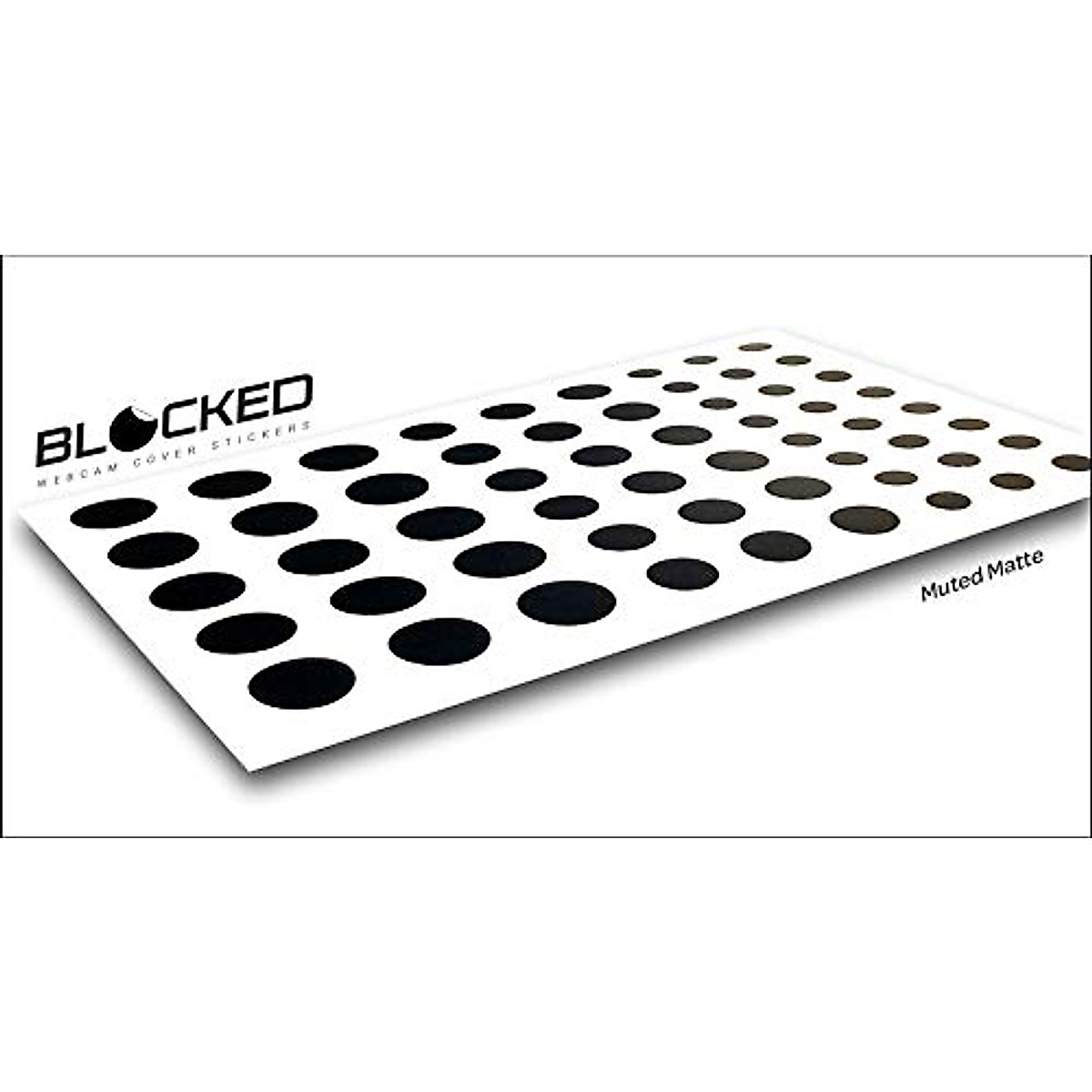 BLOCKED Webcam/Camera Vinyl Covers | 57 Low-Tack Restickable Webcam Sticker | 3-Sizes | Black 57-Pack (Muted Matte)