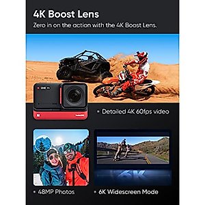 Insta360 ONE RS 4K Edition – Waterproof 4K 60fps Action Camera with FlowSate Stabilization, 48MP Photo, Active HDR, AI Editing