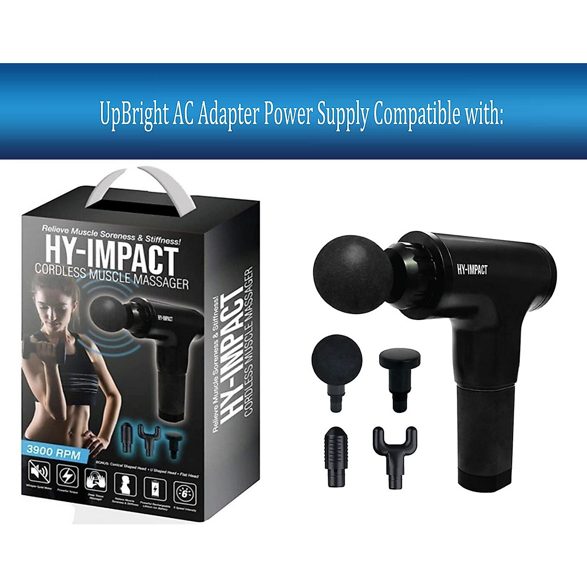 UpBright 8.4V AC/DC Adapter Compatible with Hy-Impact 03110 3110 0321 Deep Tissue Muscle Massage Gun Cordless Massager 3900 RPM AZP001951 8.4VDC 0.8A 1800mAh Li-ion Battery Charger Power Supply PSU