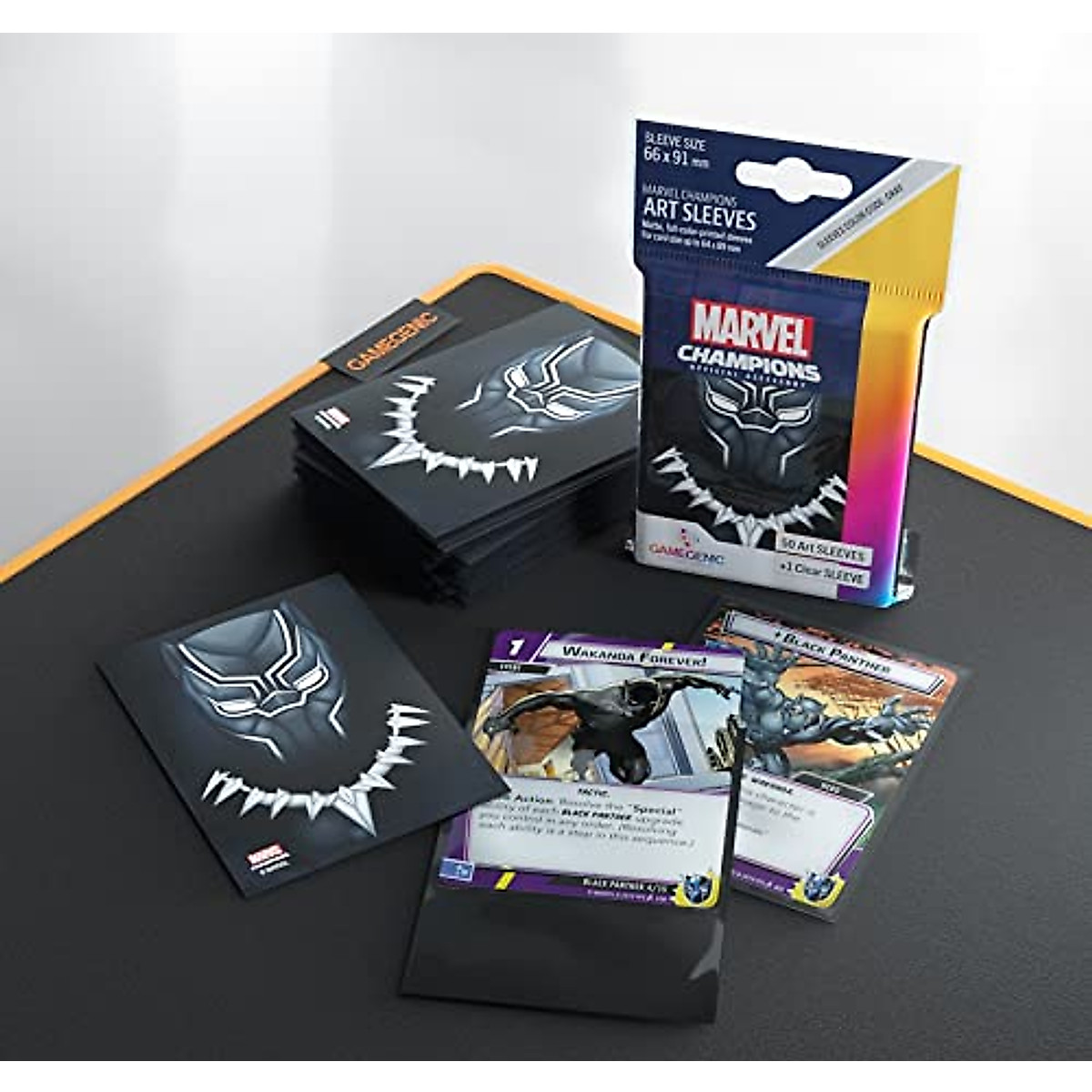 GameGenic Marvel Champions The Card Game Official Black Panther Art Sleeves | Pack of 50 Art Sleeves and 1 Clear Sleeve | Card Game Holder | Use with TCG and LCG Games | Made by Fantasy Flight Games