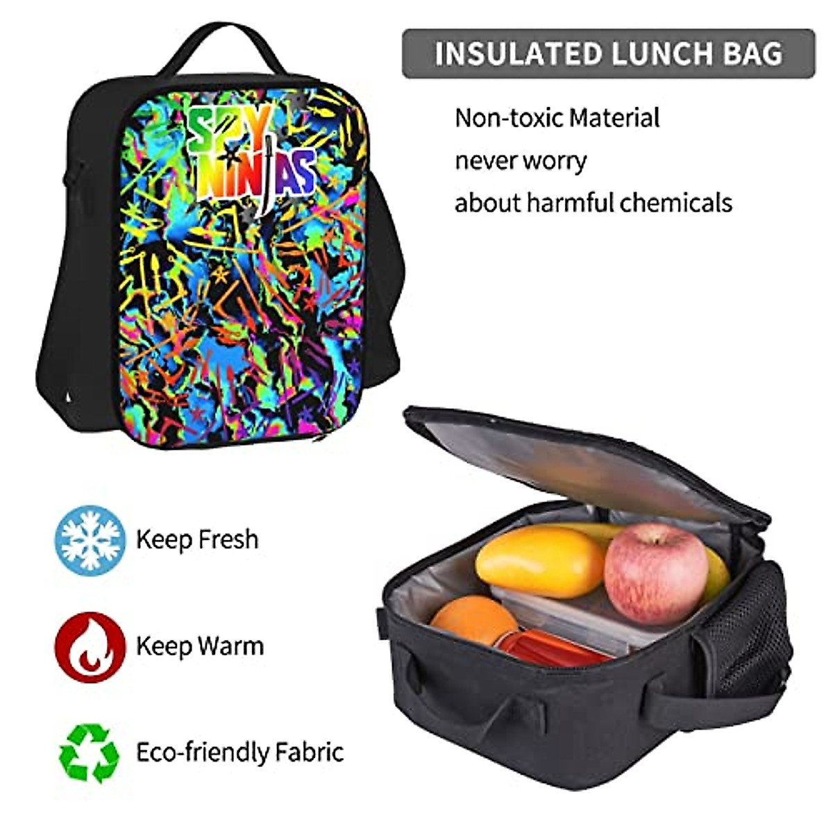 NKISMOODM Fire Large-Capacity Backpack Lunch Bag And Pencil Case 3 Piece Set Casual Lightweight Travel Daypacks Set