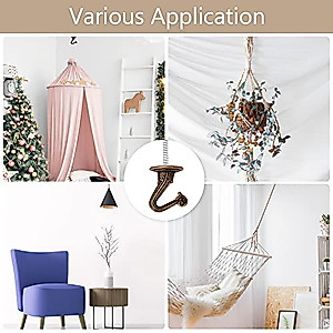 SEISSO 3 Sets Ceiling Hooks for Hanging Plants，Heavy Duty Metal Swag Hook with Hardware and Toggle Wings for Ceiling Installation Cavity Wall Fixing（Brass）