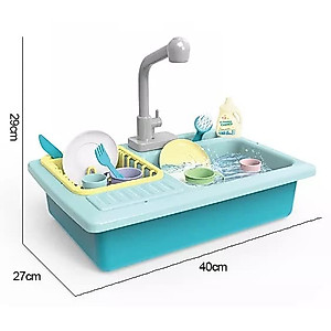 Exec-U-Gift Pretend Play Sink Set Pretend Kitchen Sink and Dishwashing Playset Plastic Diner and Playhouse ST A