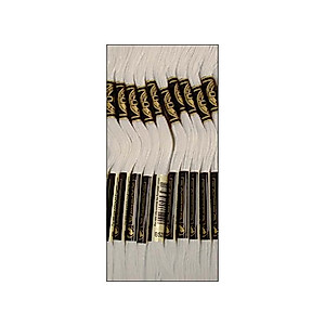 DMC Thread 6-Strand Embroidery Cotton 8.7 Yards Snow White 117-B5200 (12-Pack)