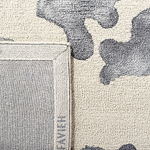 SAFAVIEH Dip Dye Collection 8' x 10' Beige / Charcoal DDY517E Handmade Modern Abstract Premium Wool Area Rug