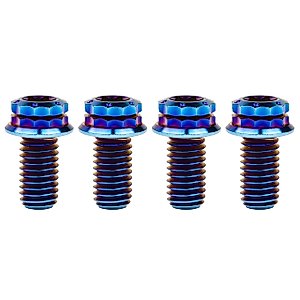 Wanyifa Titanium Flange 12 Point Head M8 x15 20 25 30 35 40 45 50 55 60 65mm Screw Bolt Pack of 4 (M8x15mm, Burning Blue)