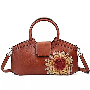 DANN Vintage Ladies Handbag Vintage Chinese Style Travel Bag with Zipper Ladies Cell Phone Bag (Color : Black, Size : 37cm-12cm-20cm)