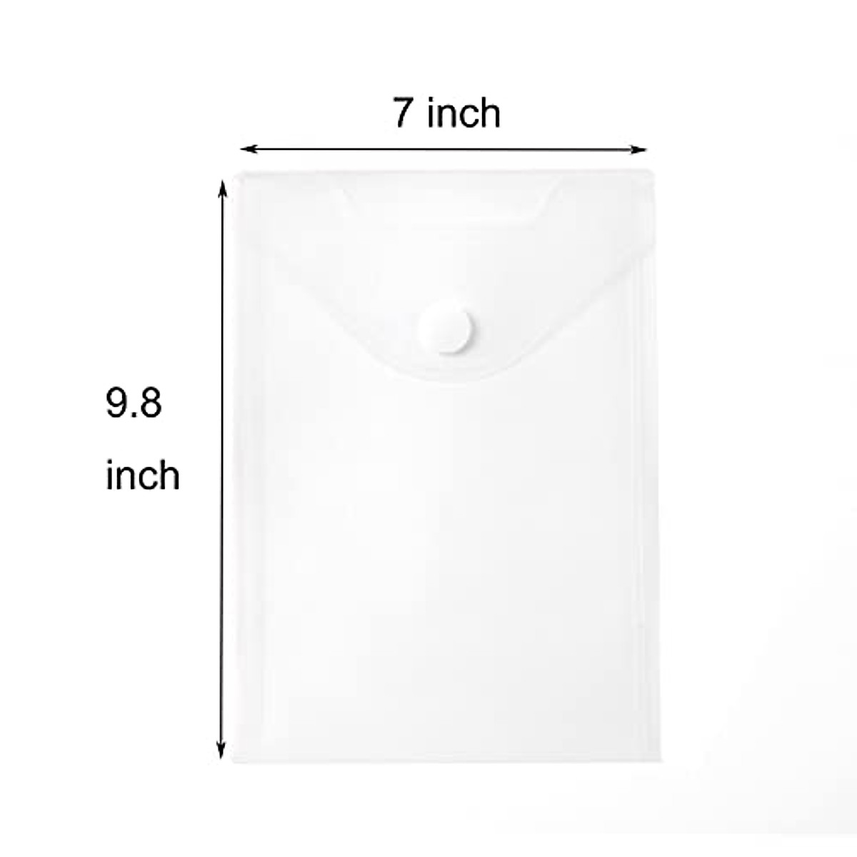 YOAVIP Small 7x9 A5 Clear Plastic Envelopes Hook Loop Closure 30 Packs