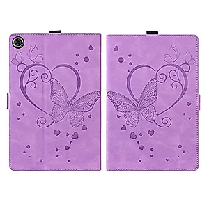 Linbol Case for Samsung Galaxy Tab A8 10.5 inch Tablet 2022 SM-X200 SM-X205 Folio Stand Magnetic Shell Cover,Slim Embossed Floral Samsung Galaxy Tab A8 10.5 Inch(2022)