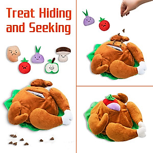 Lepawit Hide and Seek Dog Toys, Turkey Squeaky Interactive Puzzle Dog Toys for Boredom and Stimulation, Dog Enrichment Toys for Small and Medium Dogs