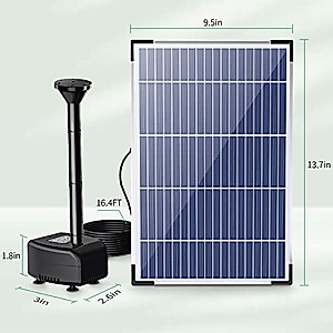 Solar Water Pump Outdoor, 12 Watt Solar Fountain Pump 360GPH+ Flow, Solar Water Fountain Kit with 7 Water Styles for Garden Pond Pool Waterfall Hydroponics Bird Bath