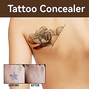 Tattoo Cover Up,Waterproof Invisible Concealer Body Leg Bruise Stretch Scar Dark Spots Vitiligo Skin Makeup Waterproof,Professional Long Lasting Tattoo Cover Up Suitable for Men and Women,1 PC Natural