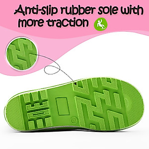 KomForme Kids Rain Boots, Waterproof Rubber Matte Boots with Reflective Stripes and Easy-on Handles Pink, 2 Big Kid