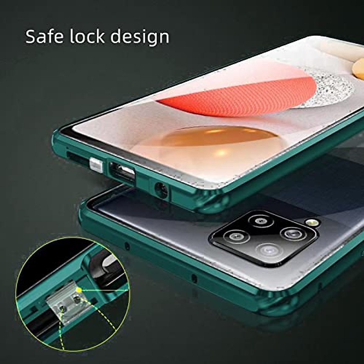 Jonwelsy Case for Samsung Galaxy S22 Ultra, 360 Degree Front and Back Clear Tempered Glass Full Body Protection Magnetic Adsorption Metal Bumper Frame Flip Cover for Samsung S22 Ultra (Burgundy)