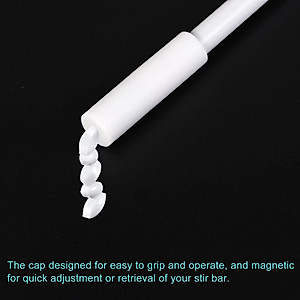 MECCANIXITY Magnetic Stir Bar Retriever 250mm(9.84 inch) Length PTFE Coating White