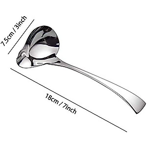 IMEEA Small Sauce Ladle with Pouring Spout 18/10 Stainless Steel Sauce Drizzle Spoon, 7inch