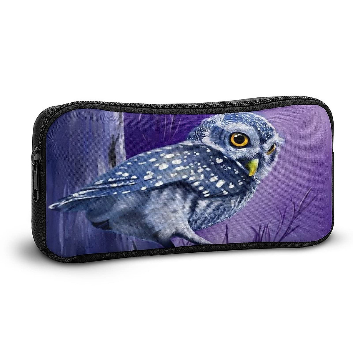 Night Owl Bird Pencil Case Stationery Pen Pouch Portable Makeup Storage Bag Organizer Gift