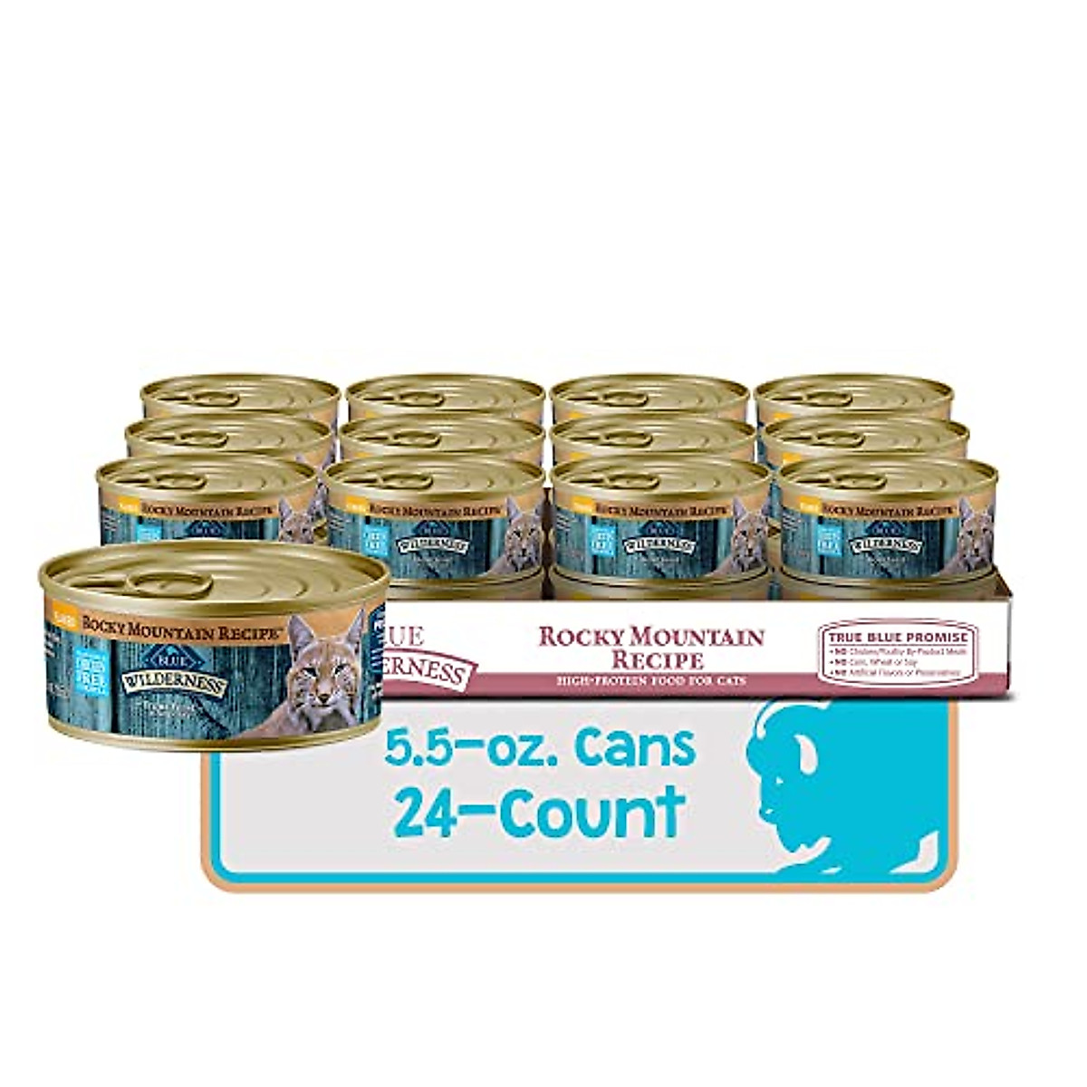 Blue Buffalo Wilderness Rocky Mountain Recipe High Protein, Natural Adult Flaked Wet Cat Food, Trout Feast in Tasty Gravy 5.5-oz cans (Pack of 24)