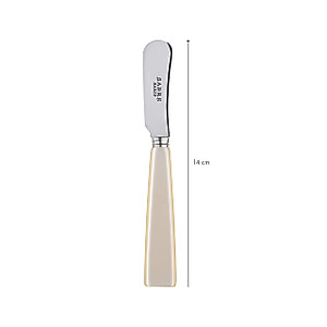 Sabre Paris - Set of 2 Spreader Knives 5.5 inches - Icône Collection - Perfect for Butter, Tapenades, Spreads - Stainless Steel & Acrylic - Dishwasher Safe - Pearly White