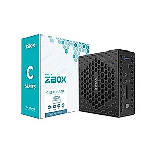 ZOTAC ZBOX CI331 Nano Fanless Silent Mini PC Intel N5100, Intel UHD Graphics, HDMI, VGA, DisplayPort, No Memory/Storage/OS Barebones System, ZBOX-CI331NANO-U, Intel N5100 Quad Core