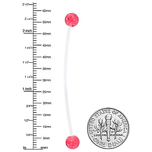 Body Candy Pregnancy Belly Button Ring Clear and Pink Acrylic Glitter Pack