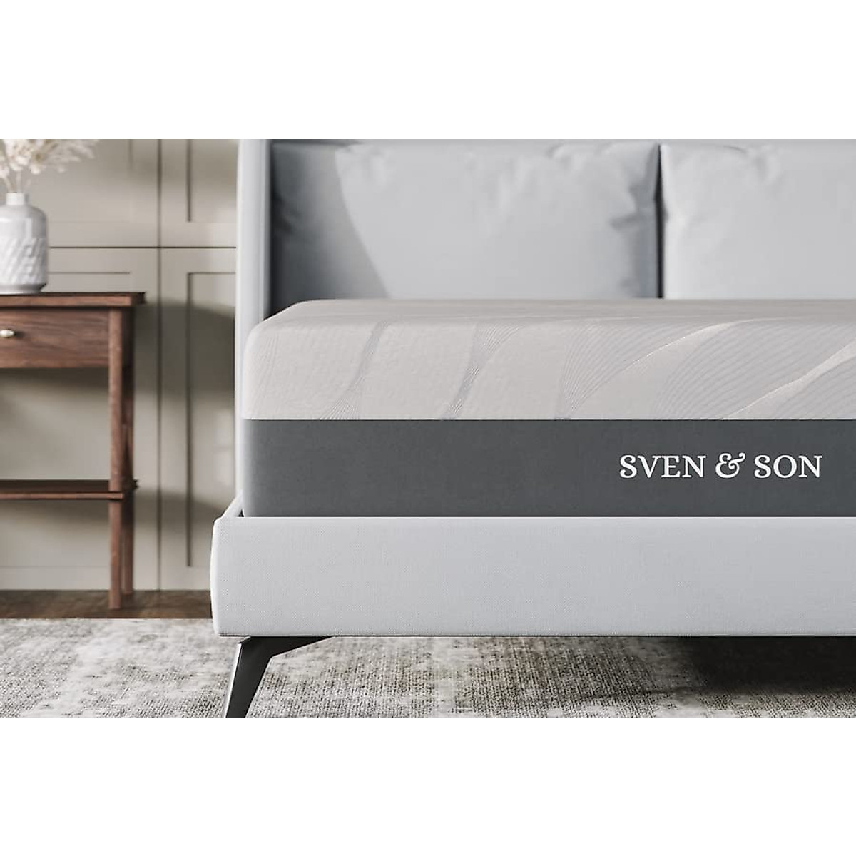Sven & Son Queen Hybrid Mattress 14" Bamboo Charcoal and Luxury Cool Gel Memory Foam, Motion ISOLATING Springs, Designed in USA(Queen, Mattress Only 14")