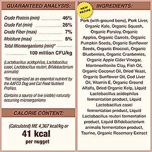 Primal Freeze Dried Dog Food Nuggets Pork 14 oz, Complete & Balanced Scoop & Serve Healthy Grain Free Raw Dog Food, Crafted in The USA
