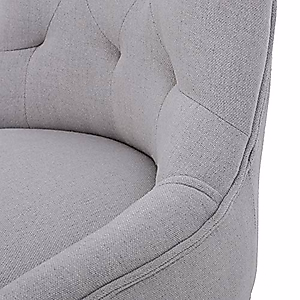 Christopher Knight Home Eudora Contemporary Tufted Fabric Dining Chairs (Set of 4), Light Gray, Espresso