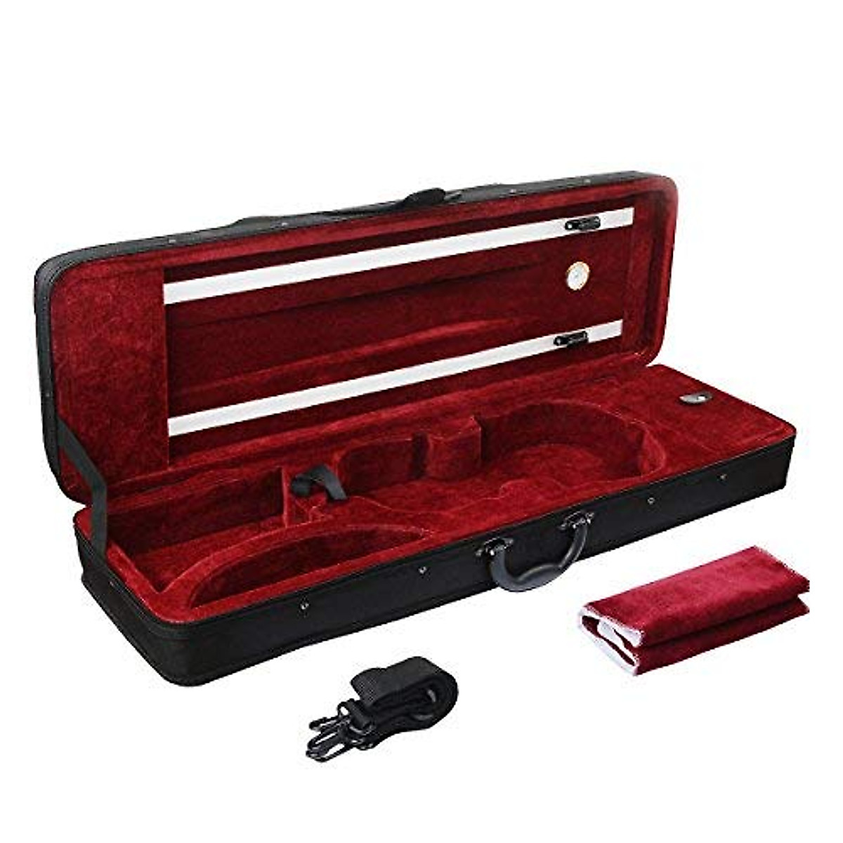 FINO 4/4 Full Size Violin Case Professional Oblong Violin Hard Case with Built-in Hygrometer,Super Lightweight Portable Carrying Bag Slip-On Cover with Backpack Straps,Black