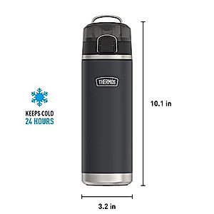 ICON SERIES BY THERMOS Stainless Steel Water Bottle with Spout 24 Ounce, Granite