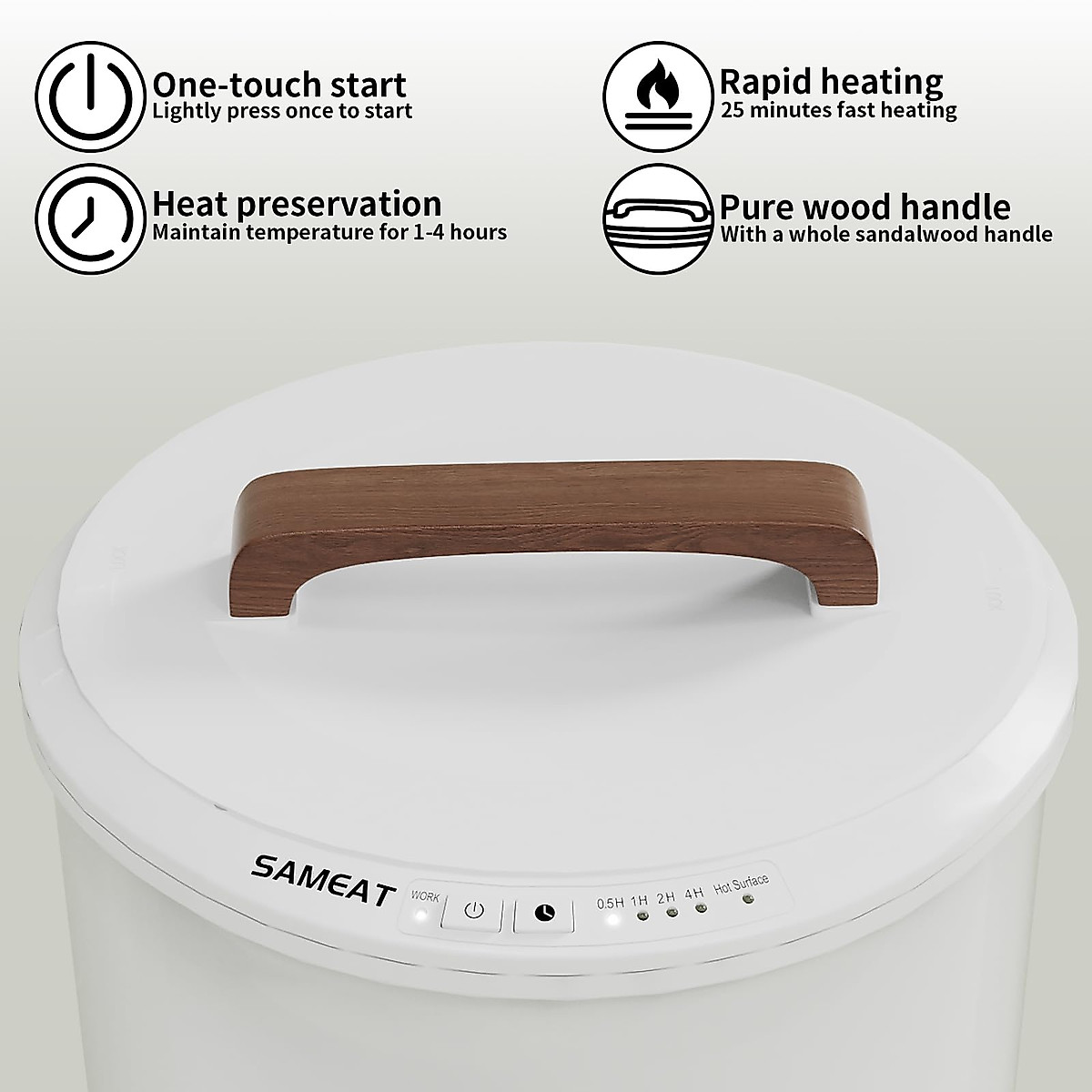 SAMEAT Heated Towel Warmers for Bathroom - Large Towel Warmer Bucket, Wood Handle, Auto Shut Off, Fits Up to Two 40"X70" Oversized Towels, Best Ideals