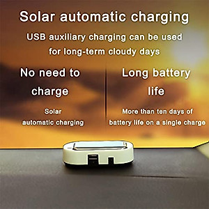 SXRC Car Solar Power Simulated Dummy Alarm Warning Anti-Theft LED Flashing Security Light,Car Anti-Theft Lights,Car Alarm Light with USB Port,Solar Powered Car Alarm System,Flash Strobe Light, Blue