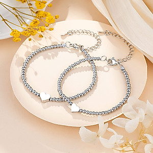 UNGENT THEM Daughter Gifts from Mom Mother Daughter Bracelets Back to School Mommy and Me Jewelry Valentine's Day Mothers Day Birthday Christmas Gifts for Mom from Daughters