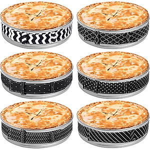 6 Pieces Bake Evenly Cake Strips Colorful Cake Pan Baking Strips Absorbent Thick Baking Tray Protection Strap for Clean Edges Baking (Stylish Style)