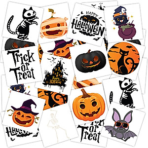 ArtCreativity Individual Halloween Glow in the Dark Temporary Tattoos, Set of 144-2 Inch, Temporary Tats for Kids in 12 Spooky Designs, Halloween Party Favors for Kids, Trick or Treat gift