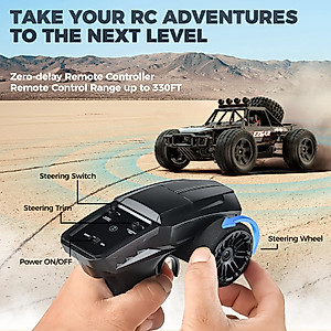 BEZGAR HB101 1:10 Scale Beginner RC Truck, 4WD High Speed 48km/h All Terrains RC Car Off Road Waterproof RC Buggy Toys for Boys Kids and Adults