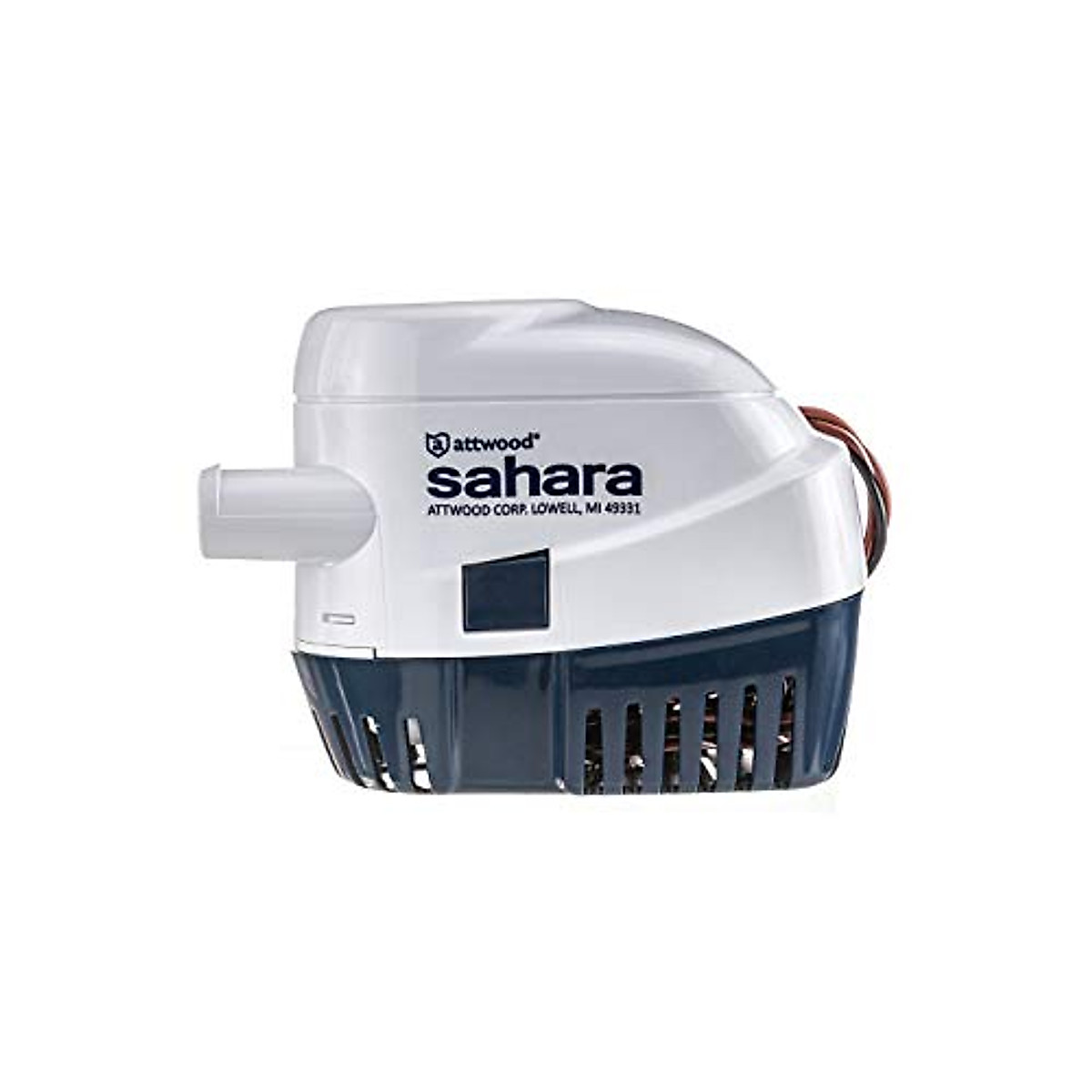Attwood 4505-7 Sahara S500 Automatic Bilge Pump, 12-Volt, 1.5-Amp Draw, ¾-Inch Interior Diameter Hose, 29-Inch 16-Gauge Wire