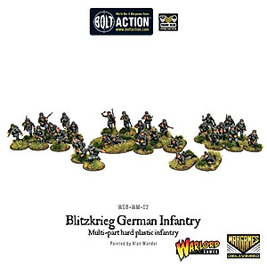 Wargames Delivered Bolt Action Miniatures - Blitzkrieg German Infantry Set, World War Two Miniatures, 28mm Scale Army Men for Miniature Wargaming by Warlord Games