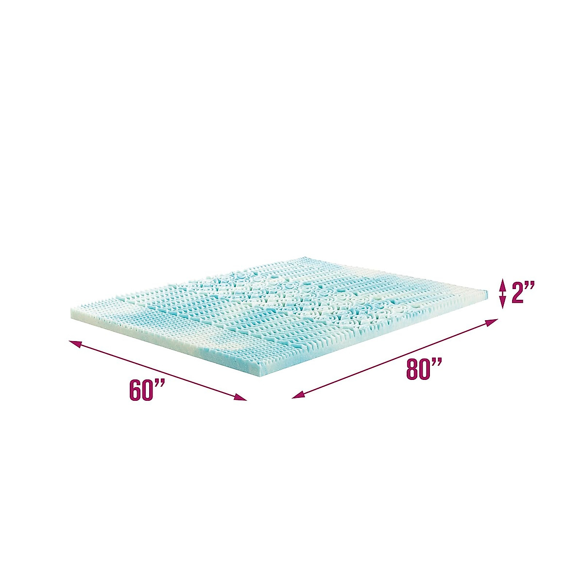 Tulo Gel Memory Foam Cooling Mattress Topper 2/3/4-Inch | 5-Zoned Support Pressure Relief & Ventilation | Cooling Gel Foam | 2 INCH - Queen Size