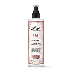J.R. Watkins Love Body Oil Mist, Hydrates Skin and Boosts Stimulation, Natural Peony & Patchouli, 4.8 oz