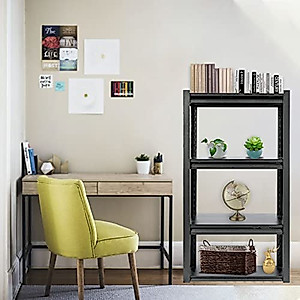 ALAPUR 4-Tier Storage Shelves Heavy Duty, Sturdy Steel Storage Unit Shelves Rack for Garage Laundry Room, Black L23.6xW15.7xH46.4 Inches