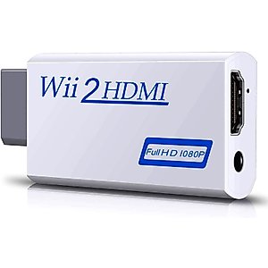 vienon Wii to hdmi Converter, wii hdmi Adapter with 3.5mm Audio Jack&HDMI Output 1080P Full HD Compatible with Wii, Wii U, HDTV, Monitor-Supports All Wii Display Modes(White)